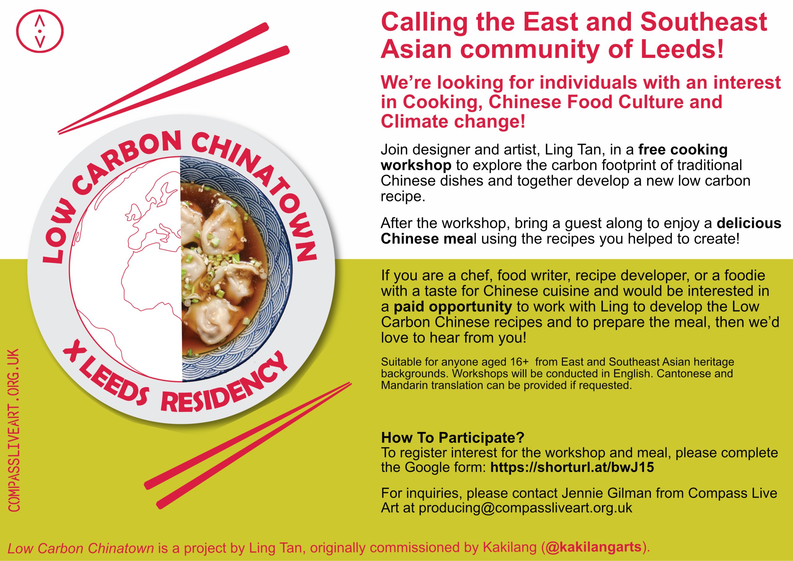 LOW CARBON CHINATOWN: Call Out - Compass Live Art / Compass Festival